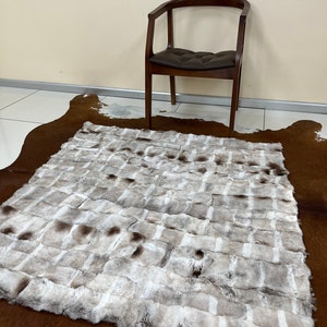 Real Rex Rabbit Fur Throw Blanket Rug, Sofa Throw Rug, Luxury Blanket ...