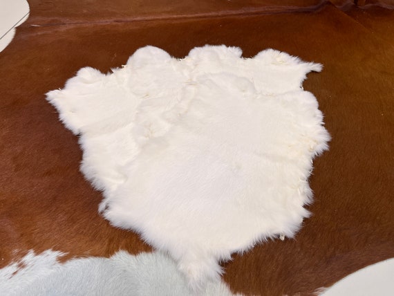 Real White Rabbit Pelt Pure White Rabbit FUR Great for - Etsy