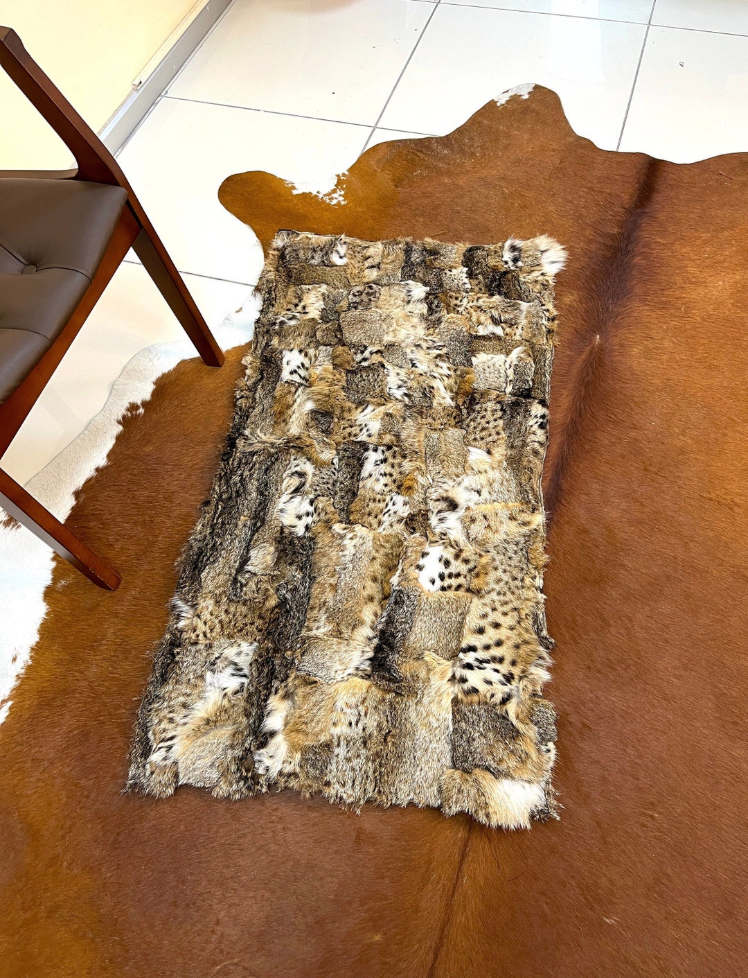 Real Lynx Pelt Fur Throw Rug , Lynx Craft Fur , Lynx Coat Fur , Lynx ...