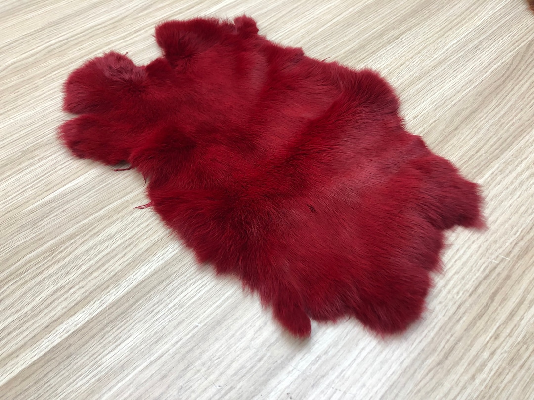 Red Rabbit Fur Top Quality Luxury Fur Natural Dyed Fur Red Rose Color ...