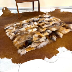 Real Canadian Red Fox Fur Rugs Blanket Throw 100% Real Red Fox Fur ...