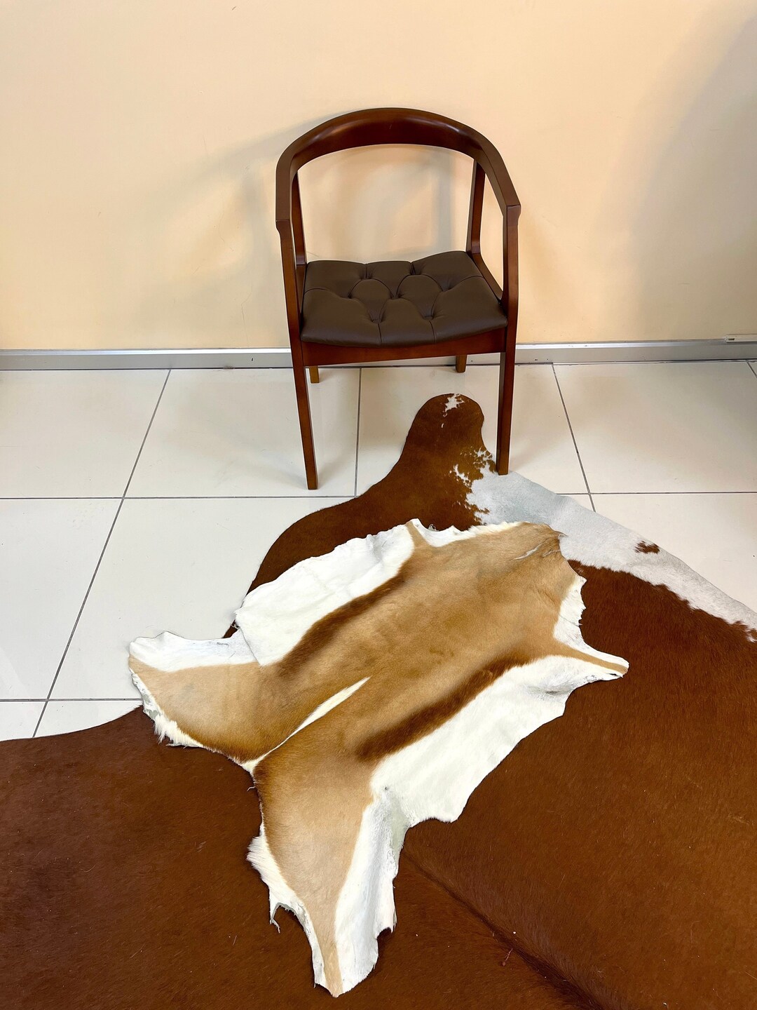 100% Deer Pelt Rug, Amazing Deer Rug, Deer Skin Rug , Deer Leather Hide ...