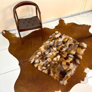 Real Canadian Red Fox Fur Rugs Blanket Throw 100% Real Red Fox Fur ...