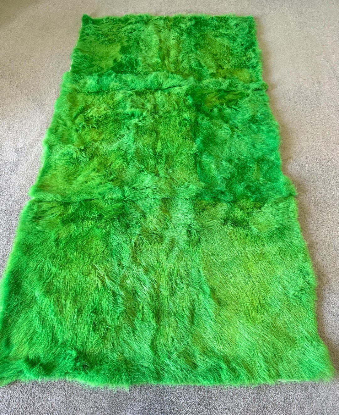 Grass Green Rabbit Fur, Super Soft Rabbit Hide, Throw Sofa Fur, Green ...