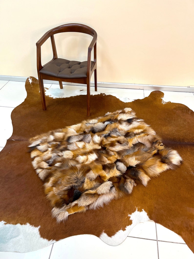 Real Canadian Red Fox Fur Rugs Blanket Throw 100% Real Red Fox - Etsy