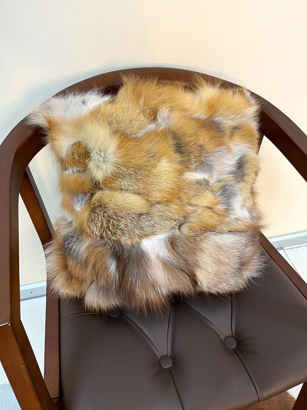 Real Canadian Fox Fur Pillow , Red Fox Fur Pillow , Genuine Red Fox ...