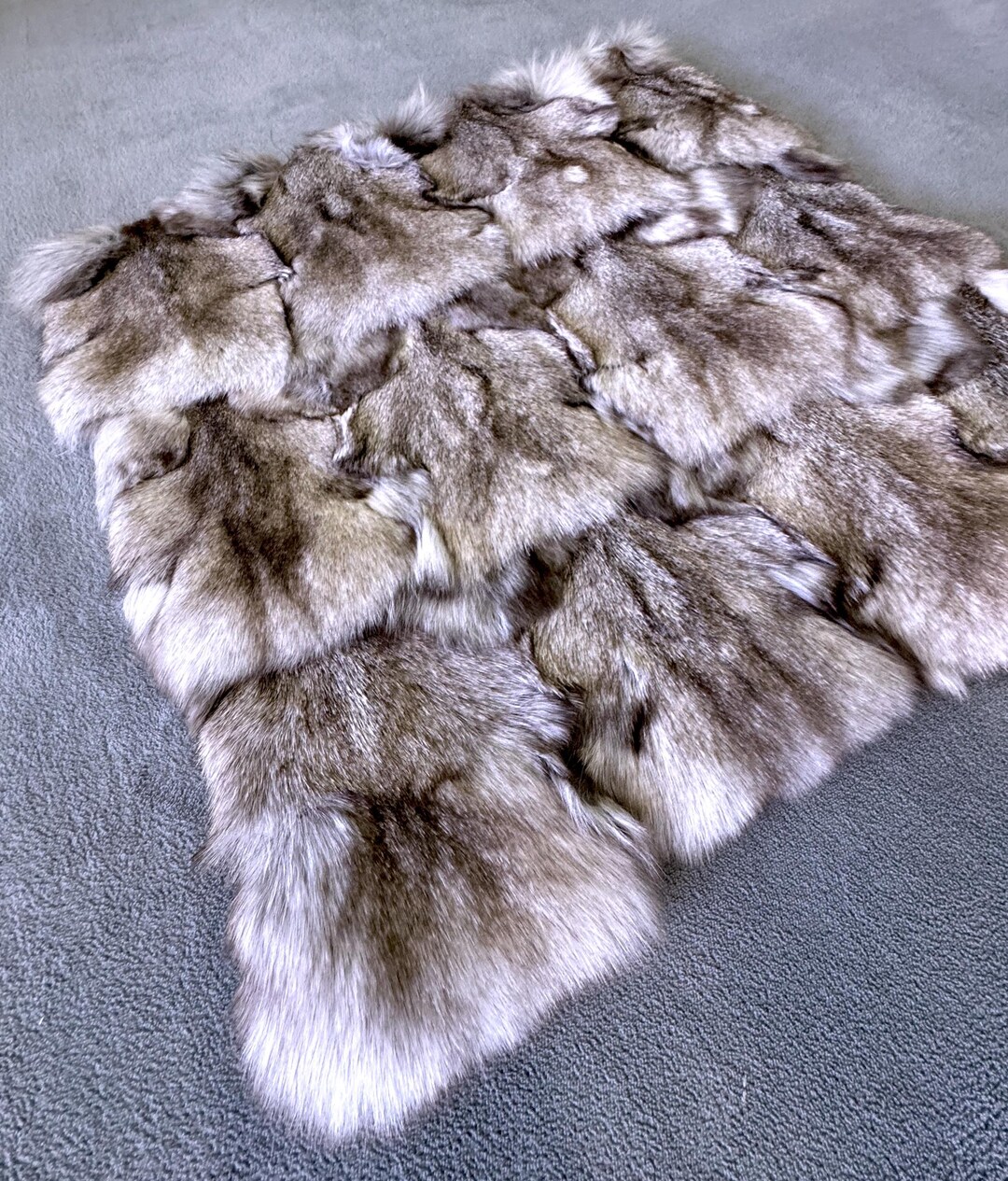 Luxury Fox Fur Cushion, Square Fox Fur Pad, Fox Chair Cushion, Throw ...