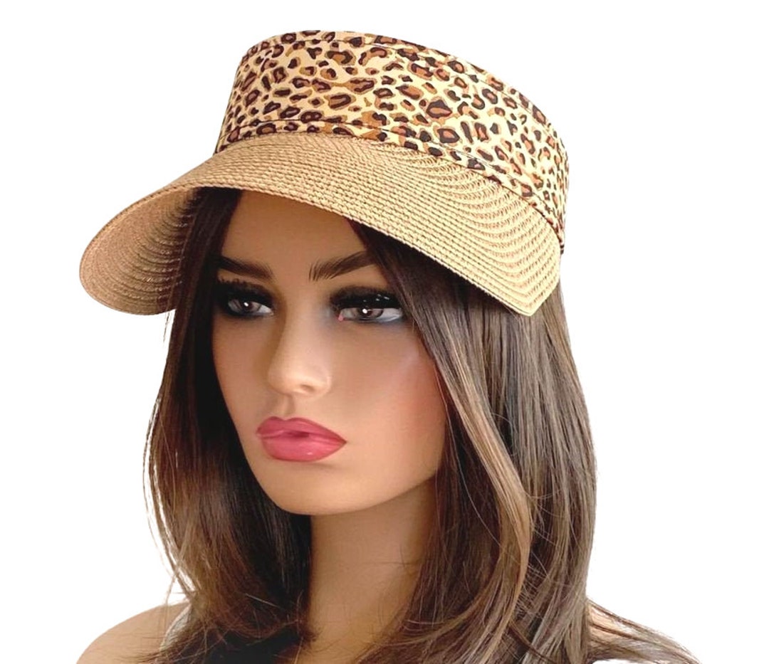 Sun Visor Hat/ Leopard Print Hat/accented Leopard Hat /fashion Sun ...