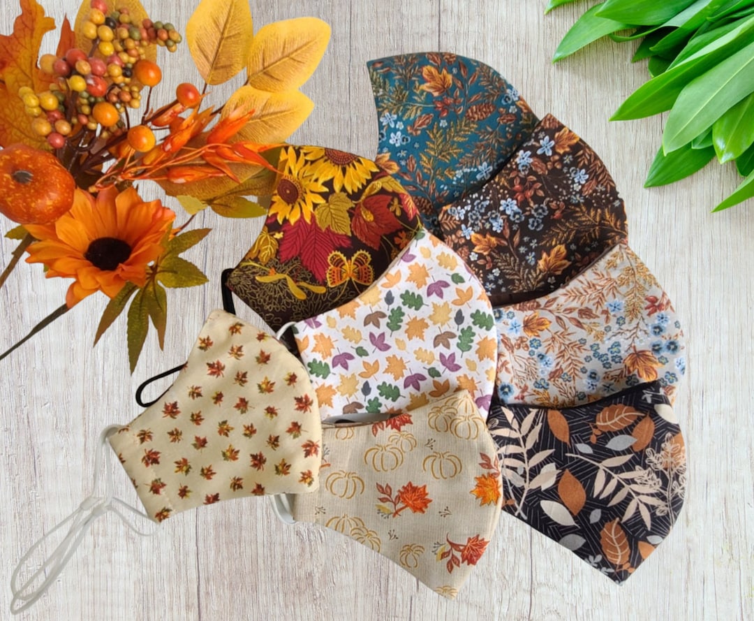 Fall Face Mask /woman Fitted Face Mask/3 Layers Mask With Pocket/fall ...