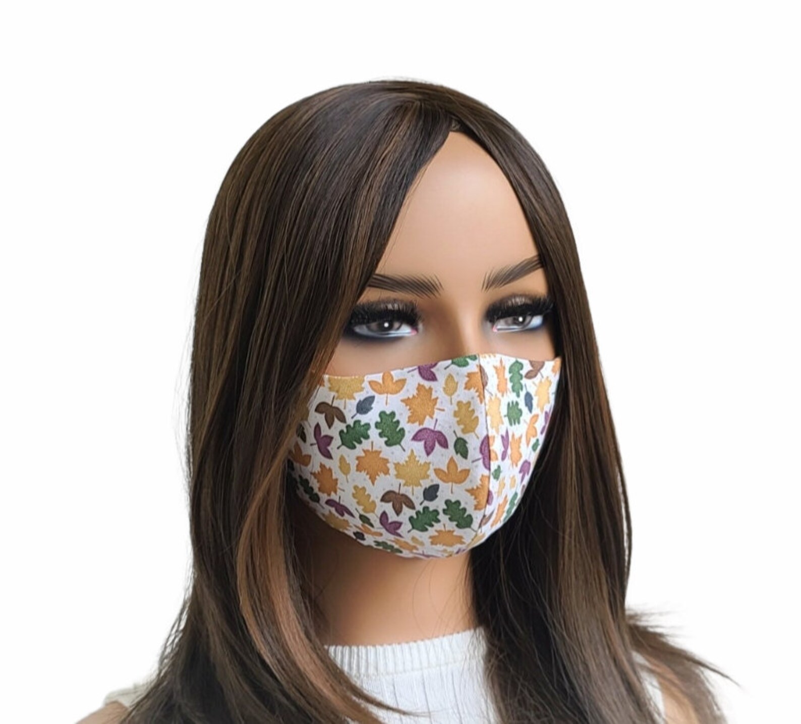 Fall Face Mask /woman Fitted Face Mask/3 Layers Mask With - Etsy