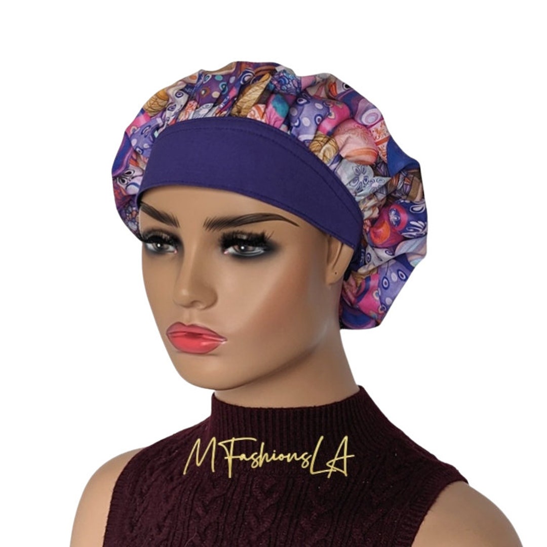 Colorful Surgical Cap/bouffant Cap With Buttons/egg Print Scrub Hat for ...