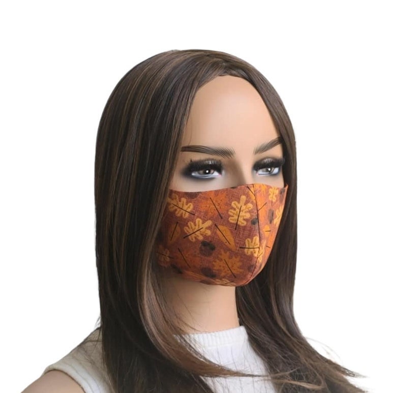 Fall Face Mask /woman Fitted Face Mask/3 Layers Mask With - Etsy