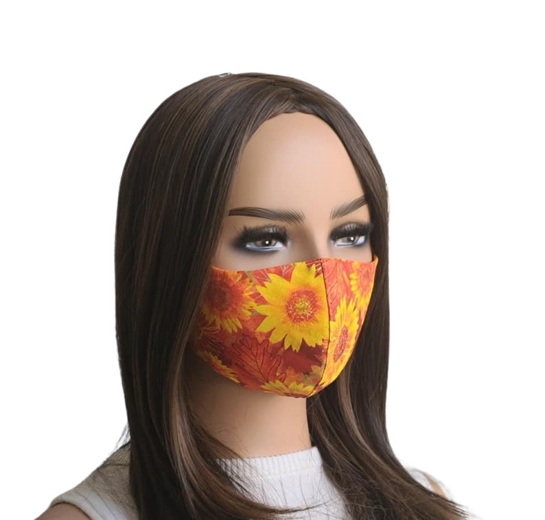 Fall Face Mask /woman Fitted Face Mask/3 Layers Mask With - Etsy