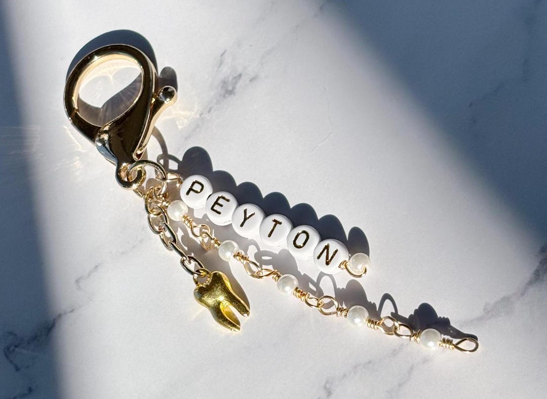 Personalized Dental Keychain Custom Name Bag Charm for Dentists, RDH ...