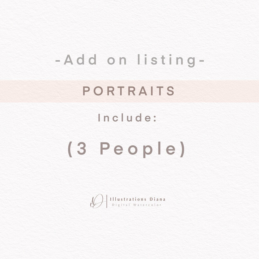 ADD ON LISTING include 3 People - Etsy