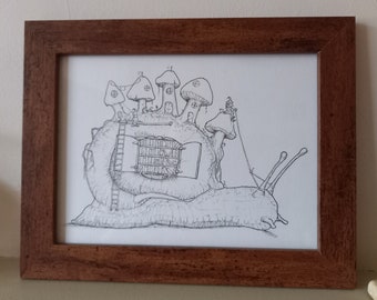 Library Ink Drawing - Etsy