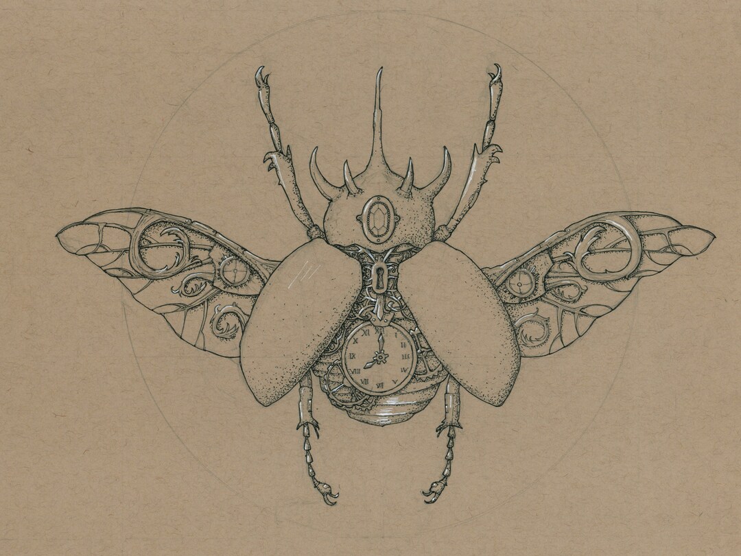 Clockwork Beetle | Digital Download - Steampunk Art Prints, Beetle ...