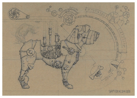 Steampunk Dog Digital Download Robot Dog Art Steampunk - Etsy