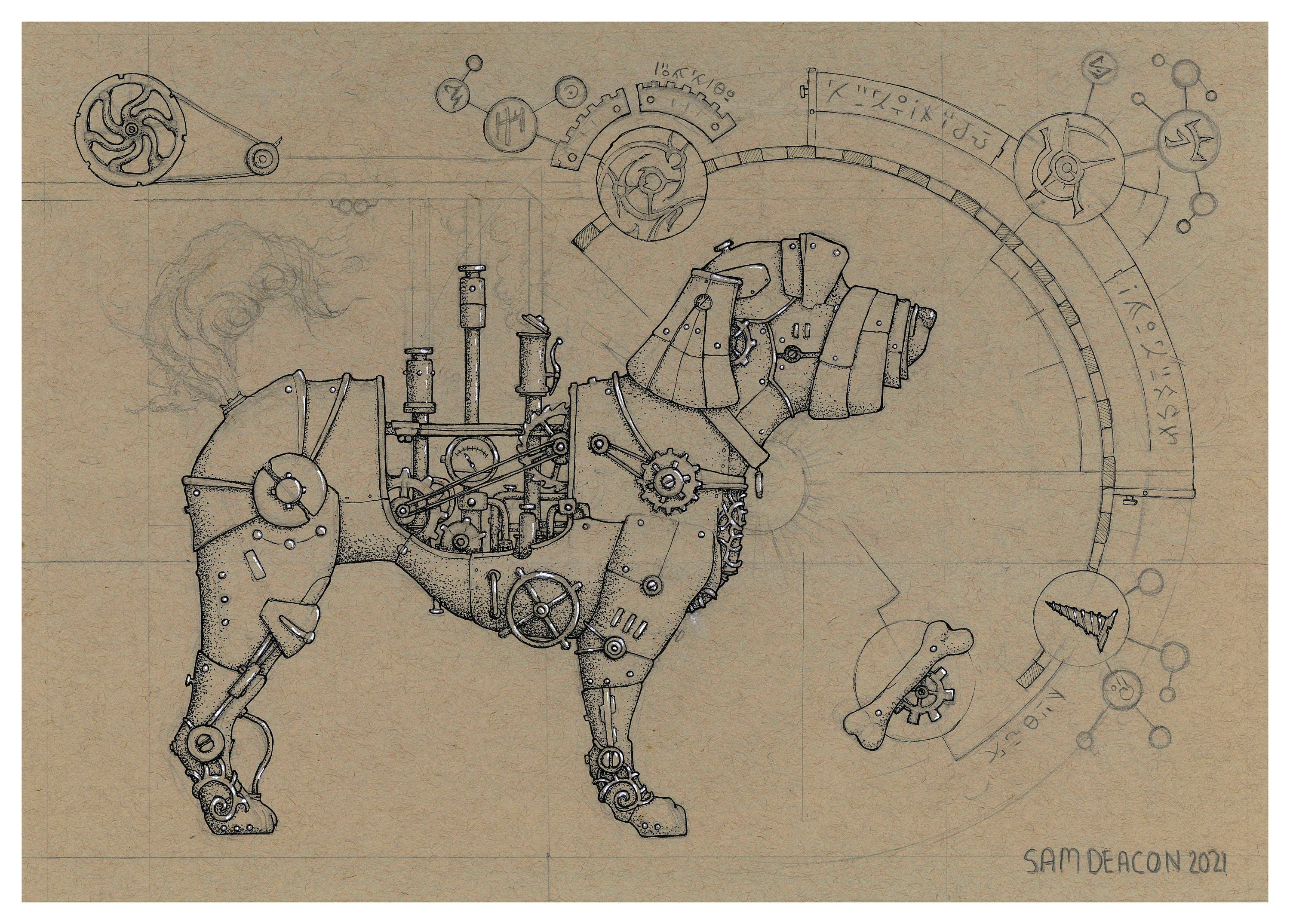 Steampunk Dog Digital Download Robot Dog Art Steampunk - Etsy