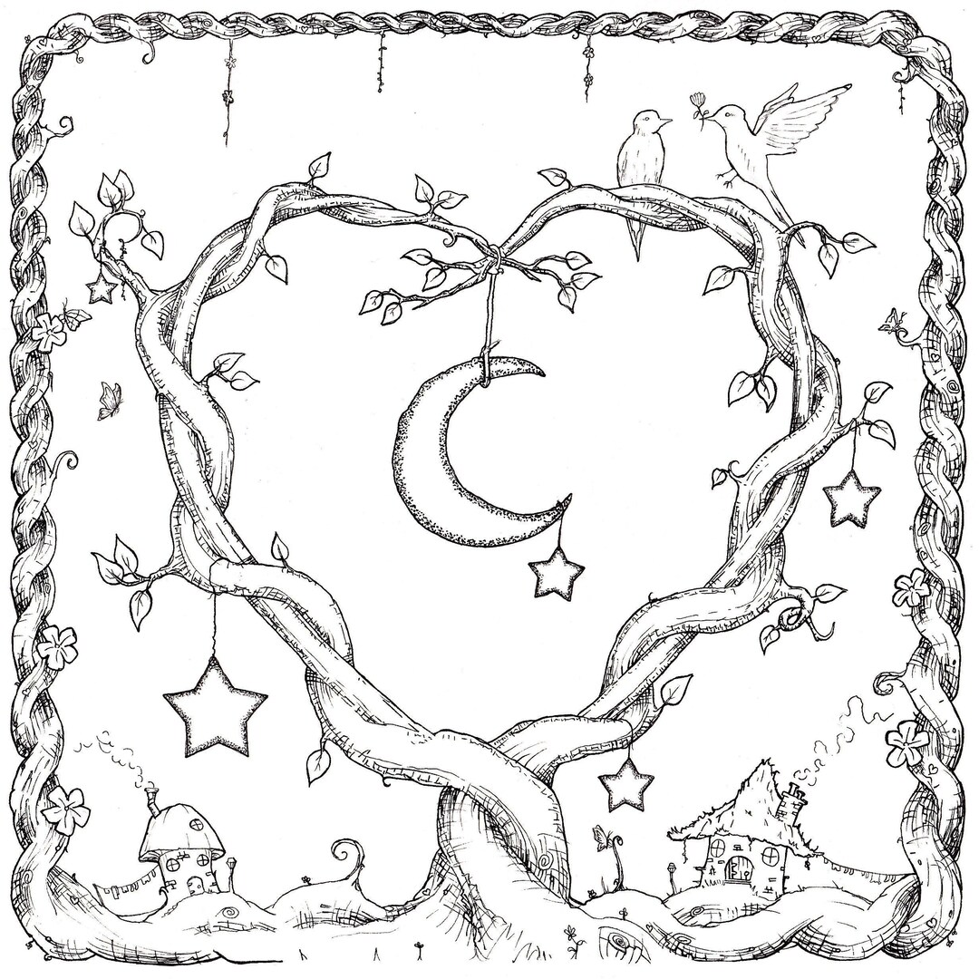 Tree of Love Digital Download Valentines Card for Her or Him Fantasy ...