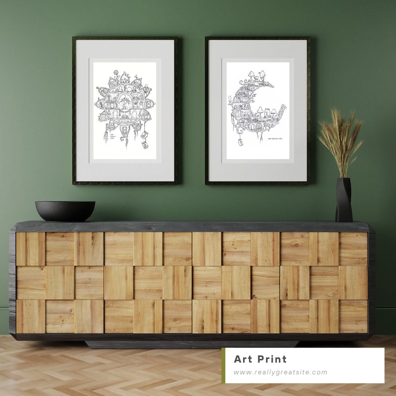 Digital IMAGE BUNDLE Star Moon and Sun Library Designs - Etsy