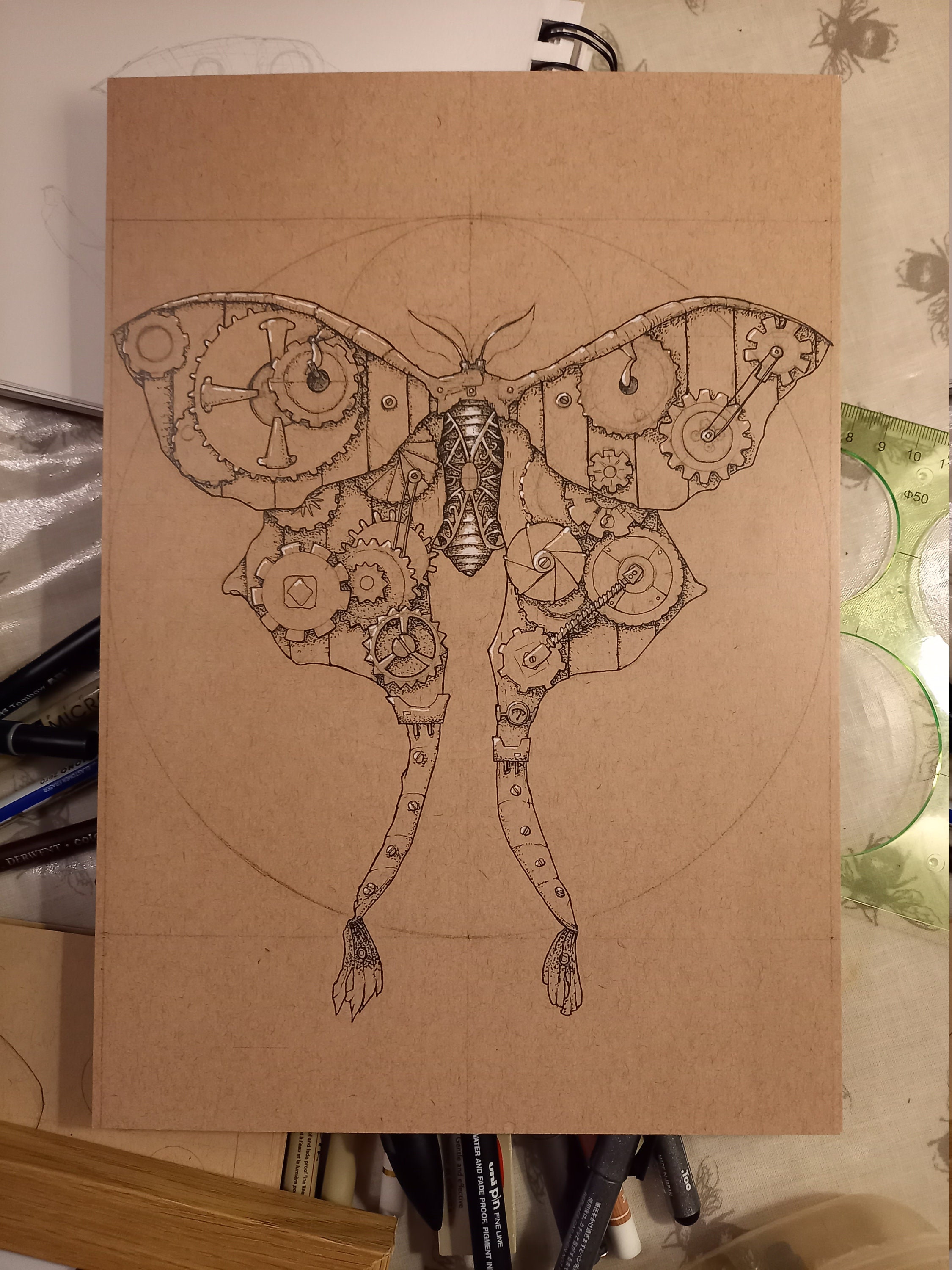 Steampunk Luna Moth | Digital Download - Steampunk Artwork, Ink ...