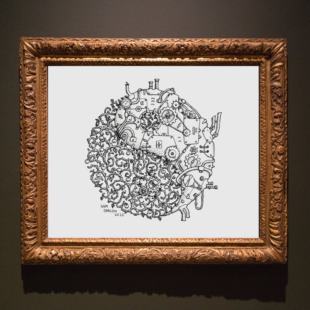 Dreampunk Yin Yang | Digital Download, Colouring Page, Steampunk Art ...