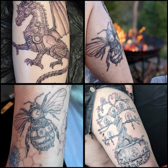 Fairytale Fantasy Tattoos Wall Clock Witchy Tattoo Artwork Magic Elf