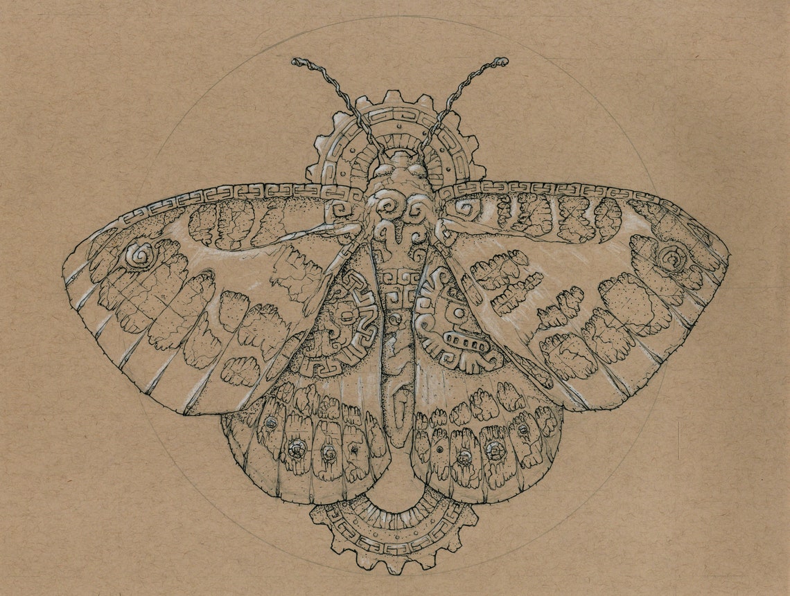 Aztec Butterfly A4 Art Print Aztec Wall Art Mayan Art - Etsy