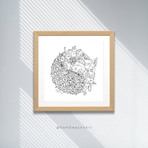 Moon Library Digital Download colouring Page, Mushrooms, Moon Design ...