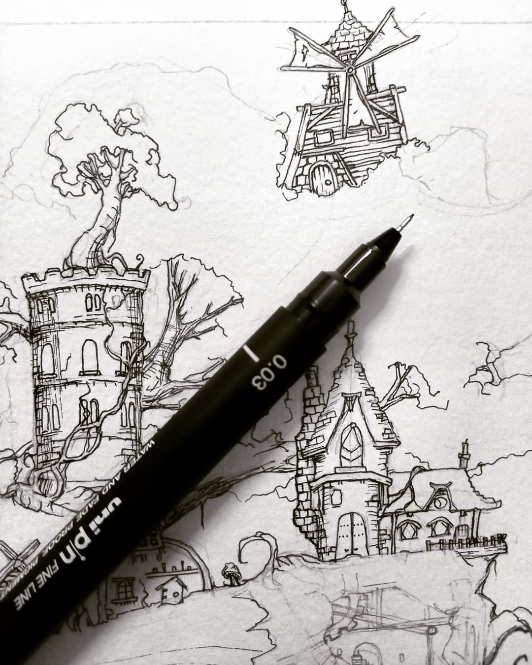 Twin Treehouse Community A4 Print Fantasy Treehouse Ink - Etsy