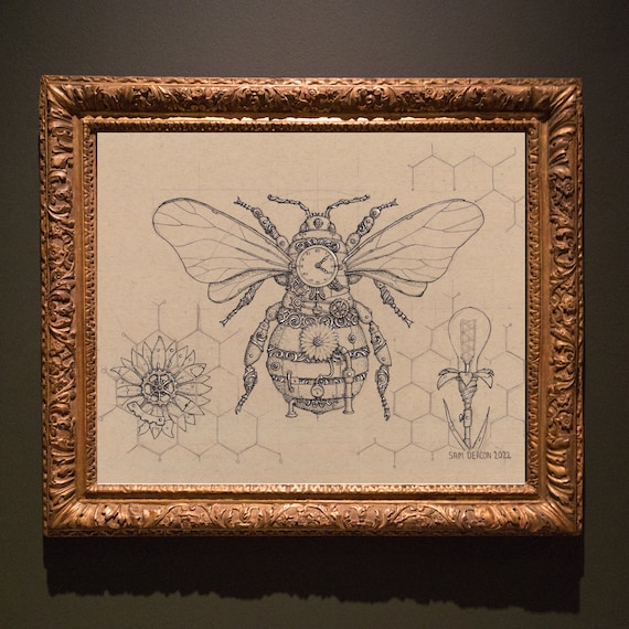 Steampunk Bee Digital Download Honeybee Design Steampunk - Etsy