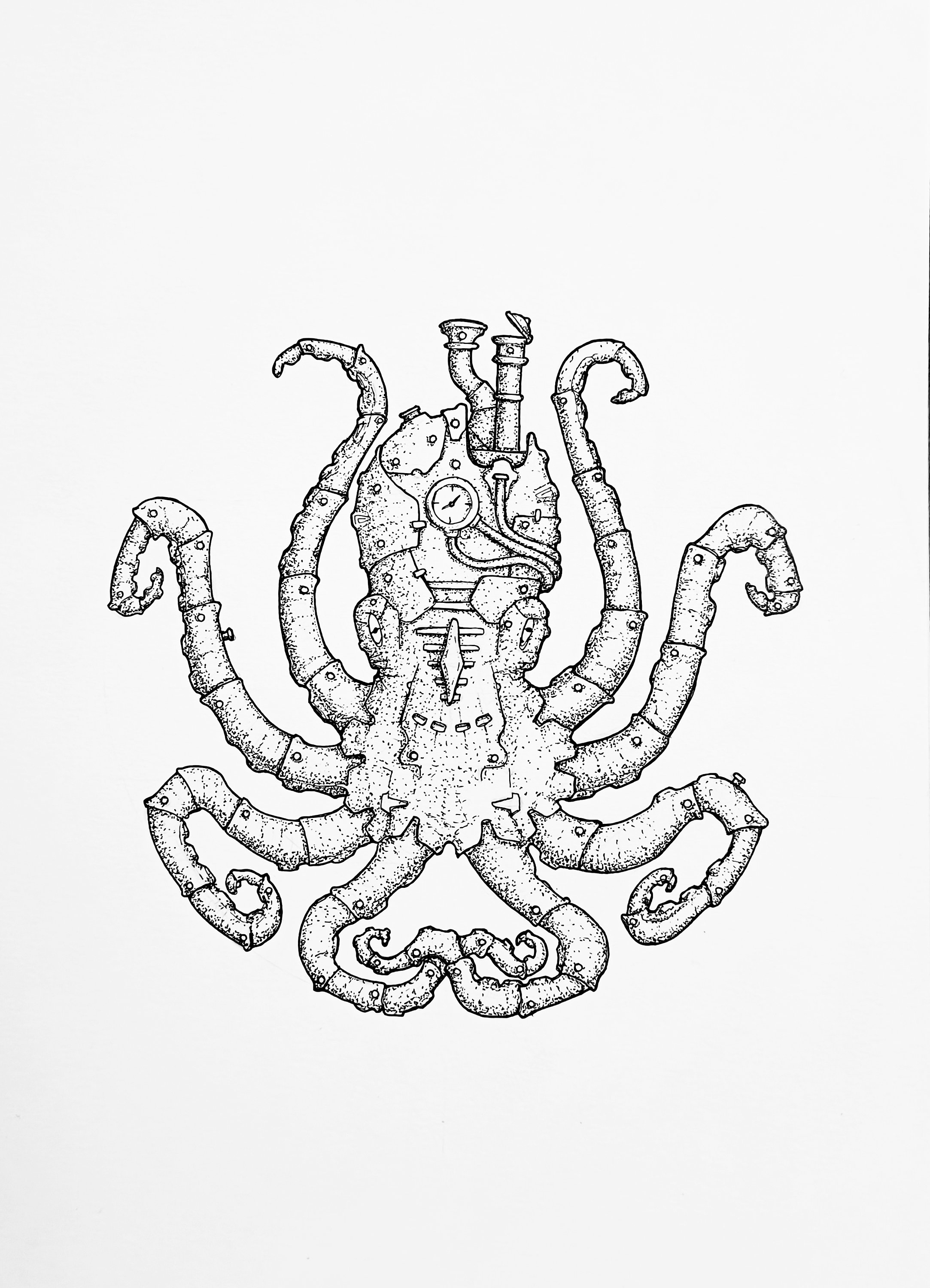 Steampunk Octopus | Art Print, Steampunk Artwork, Octopus Drawing ...