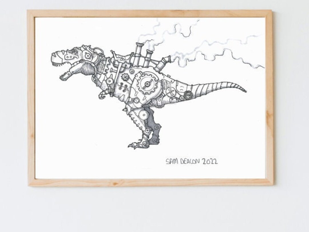 STEAMPUNK T-REX | Digital Download, Dinsoaur Art Design, Steampunk Art ...