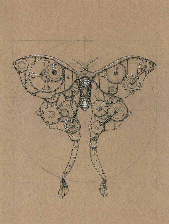 Steampunk Luna Moth Digital Download Steampunk Artwork | Etsy