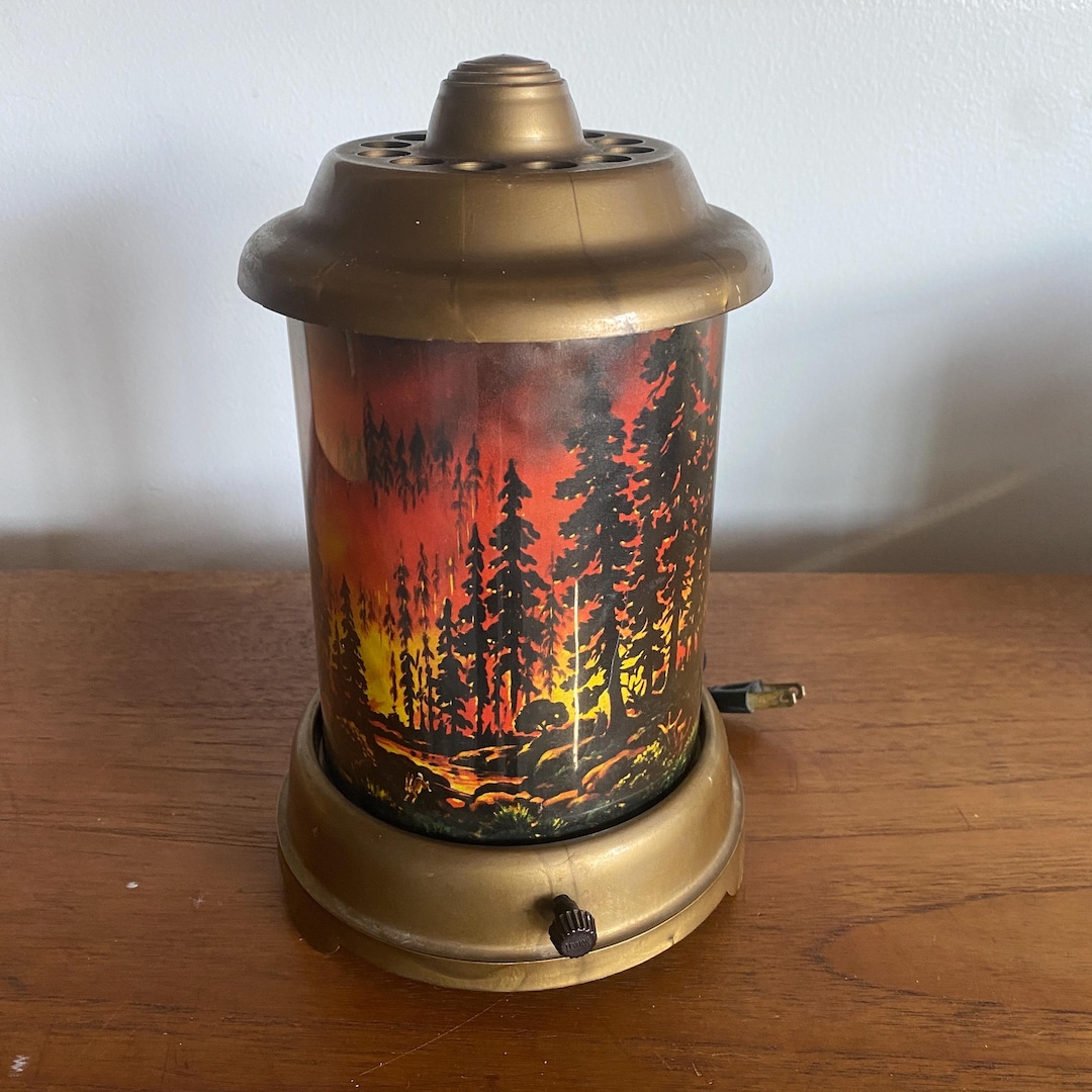 Vintage A.B. Leech 1950 Electric Roto-vue Jr Motion Lamp Forest Fire ...