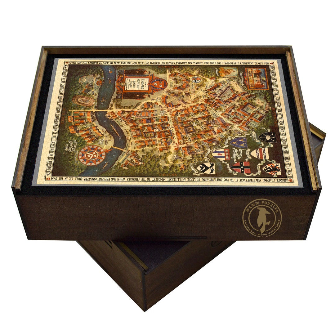Harvard University and of Radcliffe Wooden Puzzle | Adult Jigsaw | Map ...