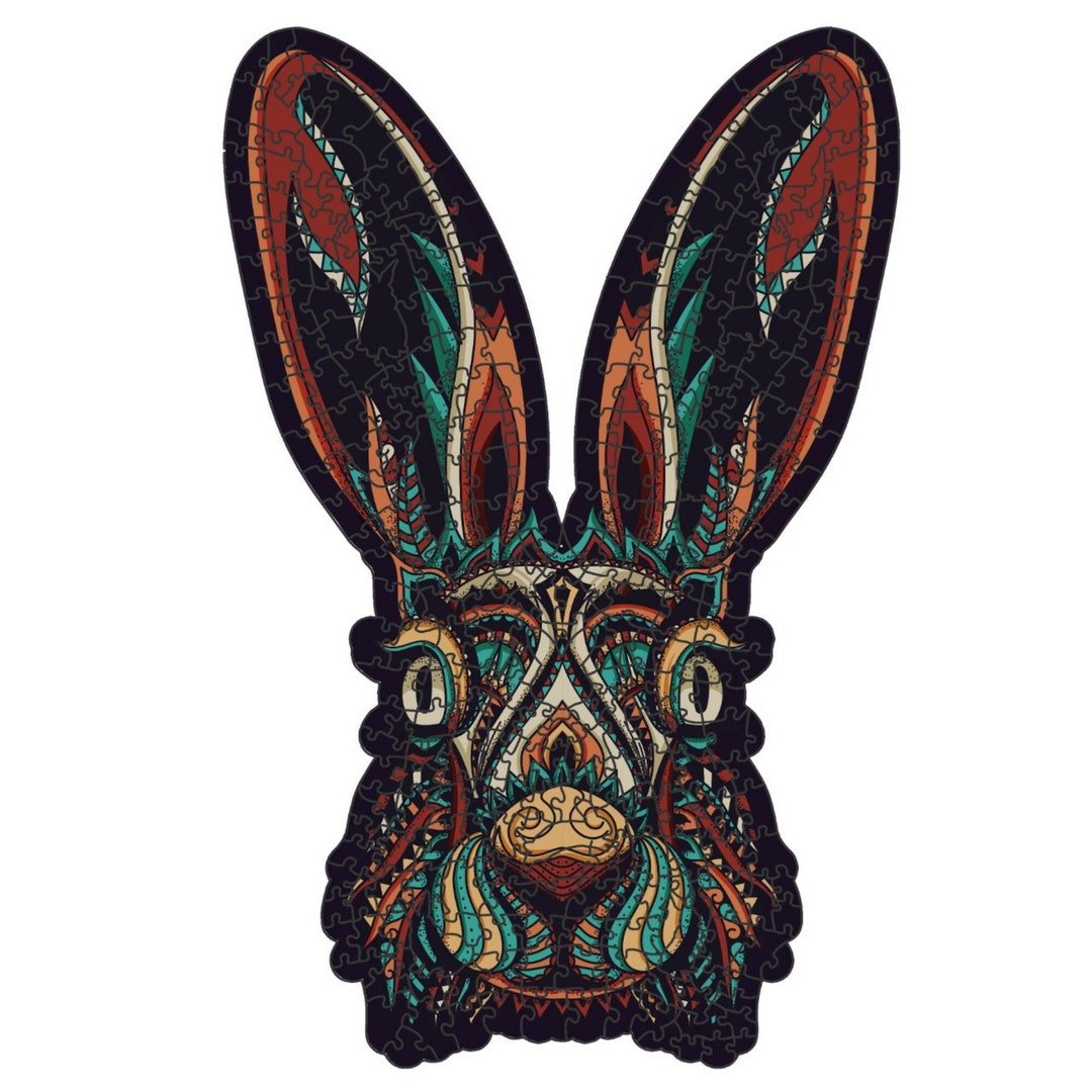 Wooden Jigsaw Puzzle "hare" | Totem | Laser Cut | 23" Tall - Etsy