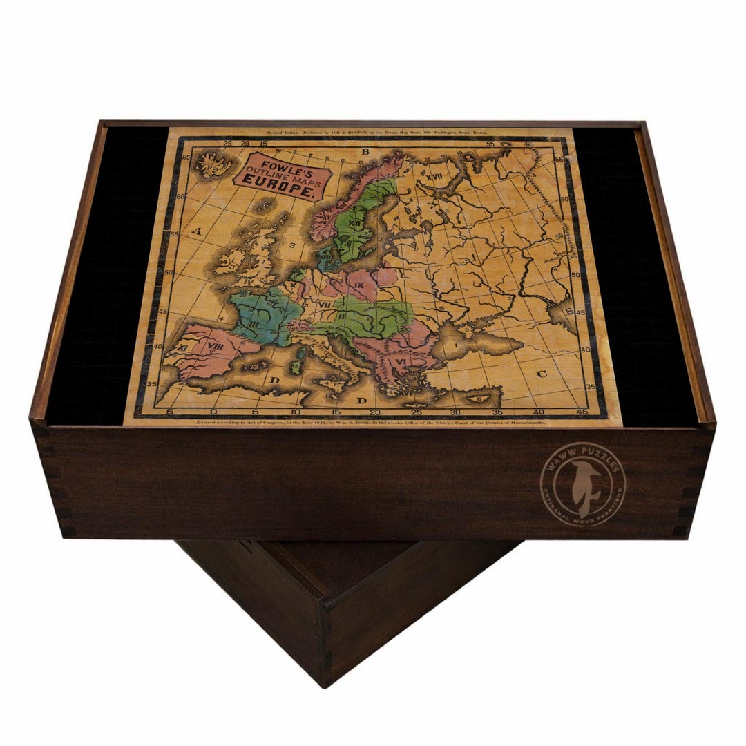 Outline Map Europe Wooden Jigsaw Puzzle - 19th Century Geography ...