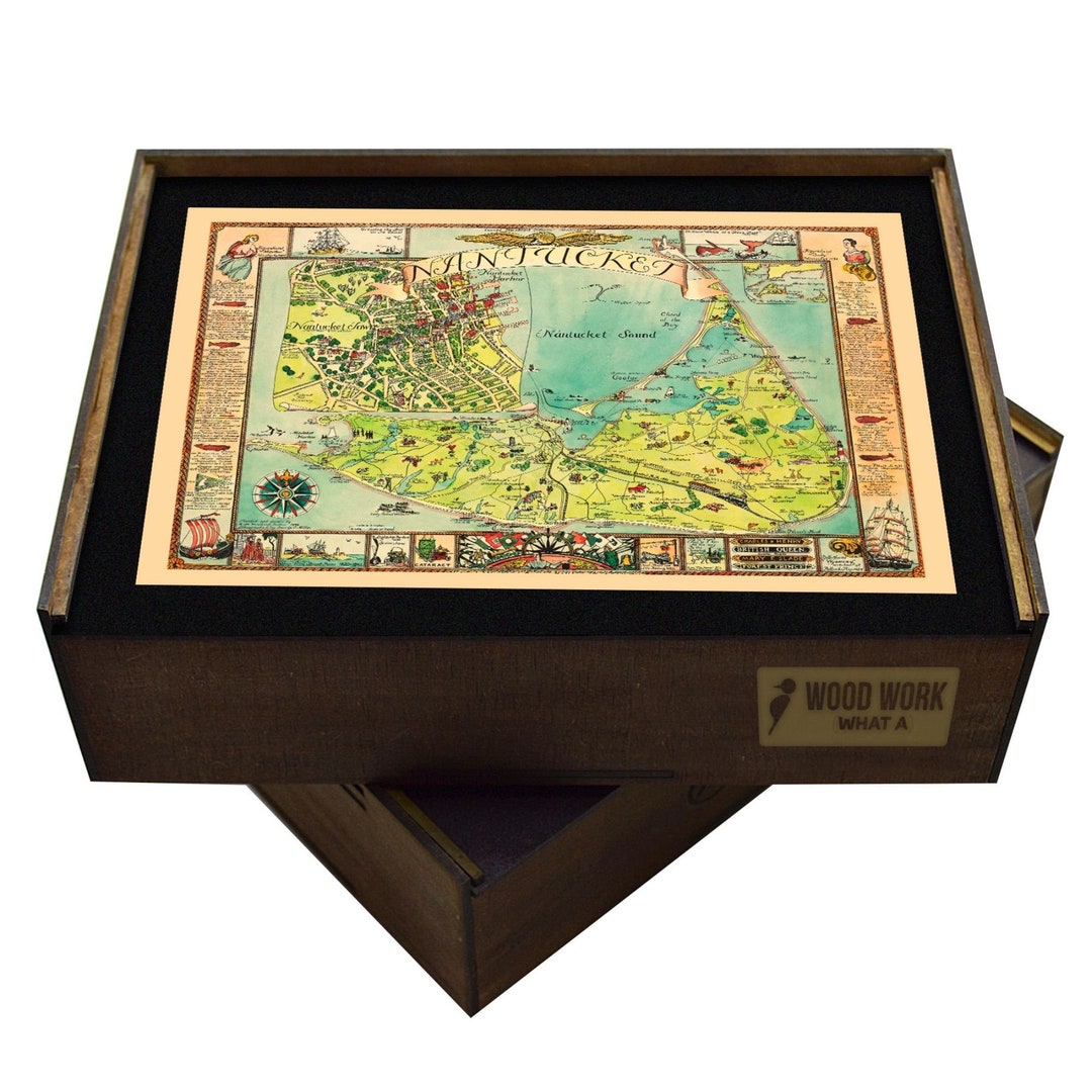 Antique NANTUCKET Map Wooden Puzzle Adult Jigsaw Map Collector Gift - Etsy