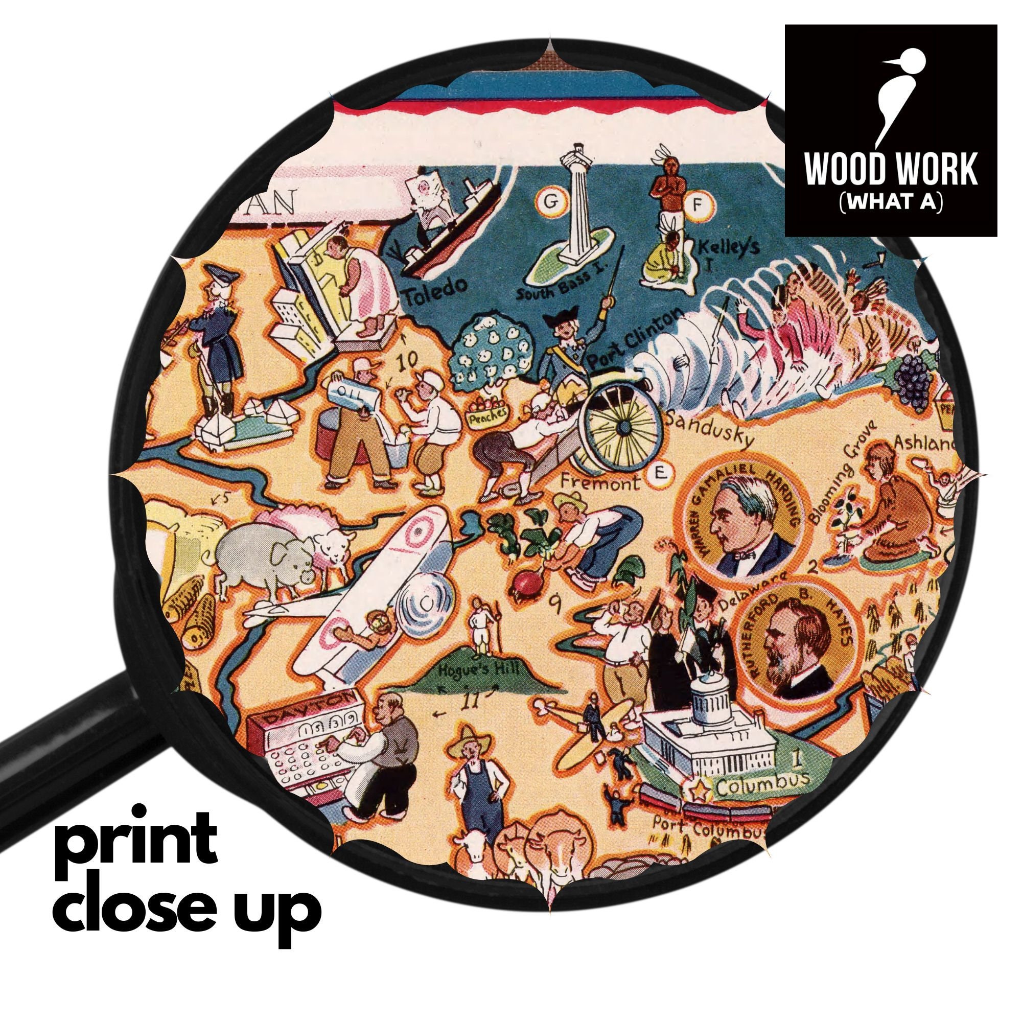 Antique OHIO State Map | Wooden Puzzle | Adult Jigsaw | Unique Gifts ...