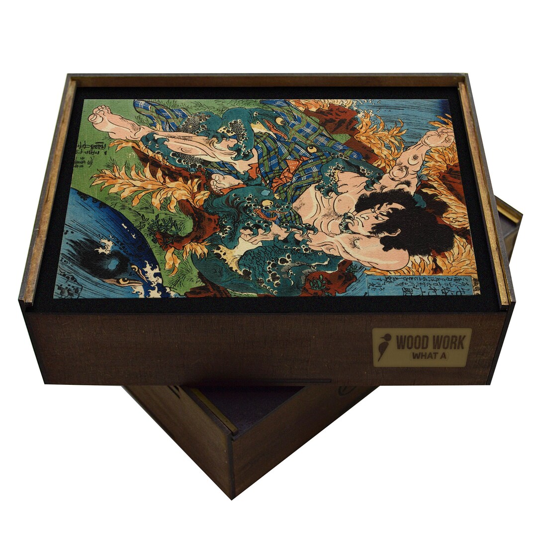 Utagawa Kuniyoshi Wooden Puzzle | Samurai Keyamura | Japanese Art ...