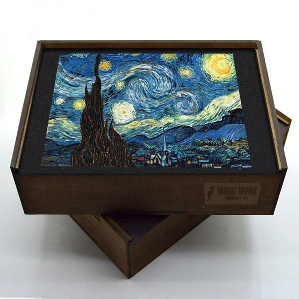 Wooden Starry Night Puzzle - Etsy