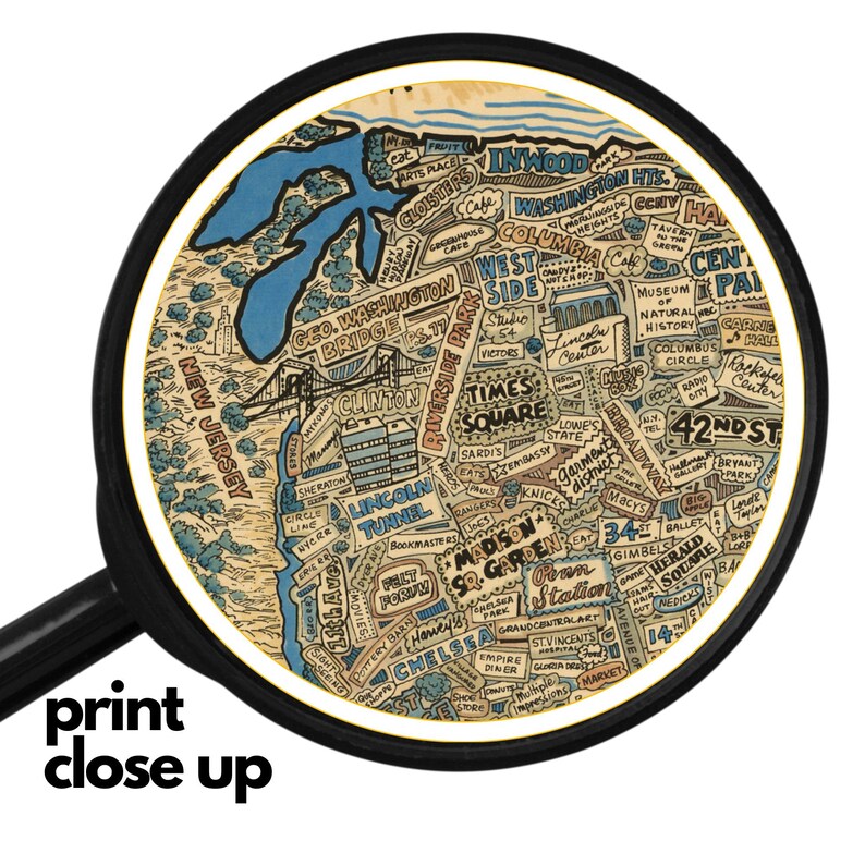 New York City Puzzle: Cartoon Map Style Wooden Jigsaw - Etsy