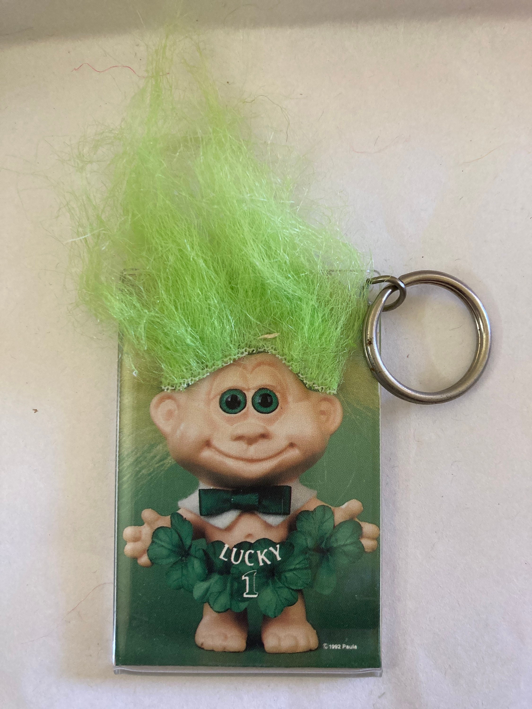 Fun Troll Key Ring 1992 Photo Insert Pink Red Blue | Etsy