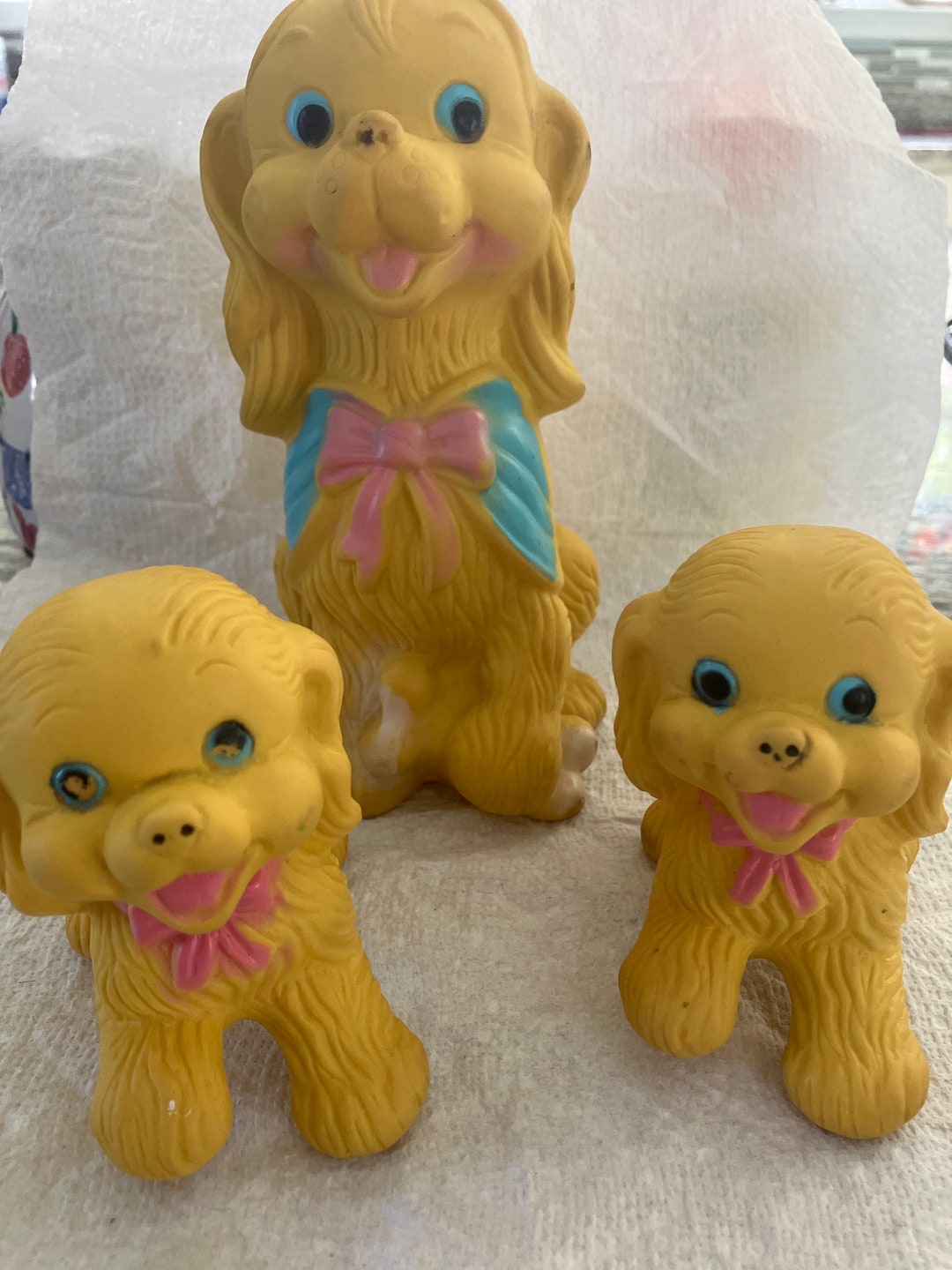 Vintage Rubber Squeak Dogs- Mom and Two Pups! - Etsy