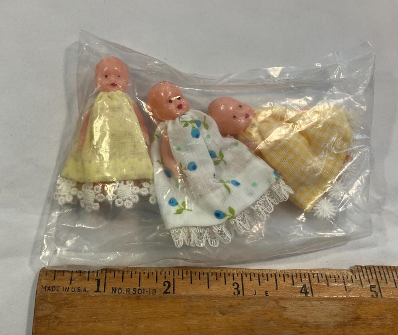 Vintage Sleepy Eye Plastic Tiny Dolls - Made in Italy With Original ...
