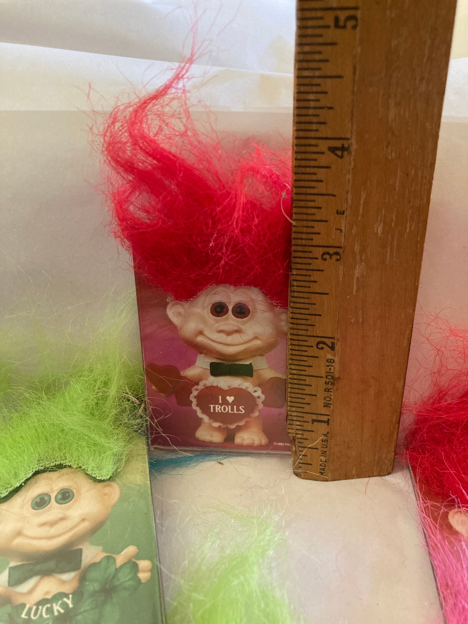 Fun Troll Key Ring 1992 Photo Insert Pink Red Blue | Etsy