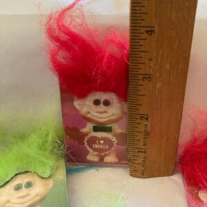 Fun Troll Key Ring 1992! Photo Insert- Pink, Red, Blue, Orange, Green ...