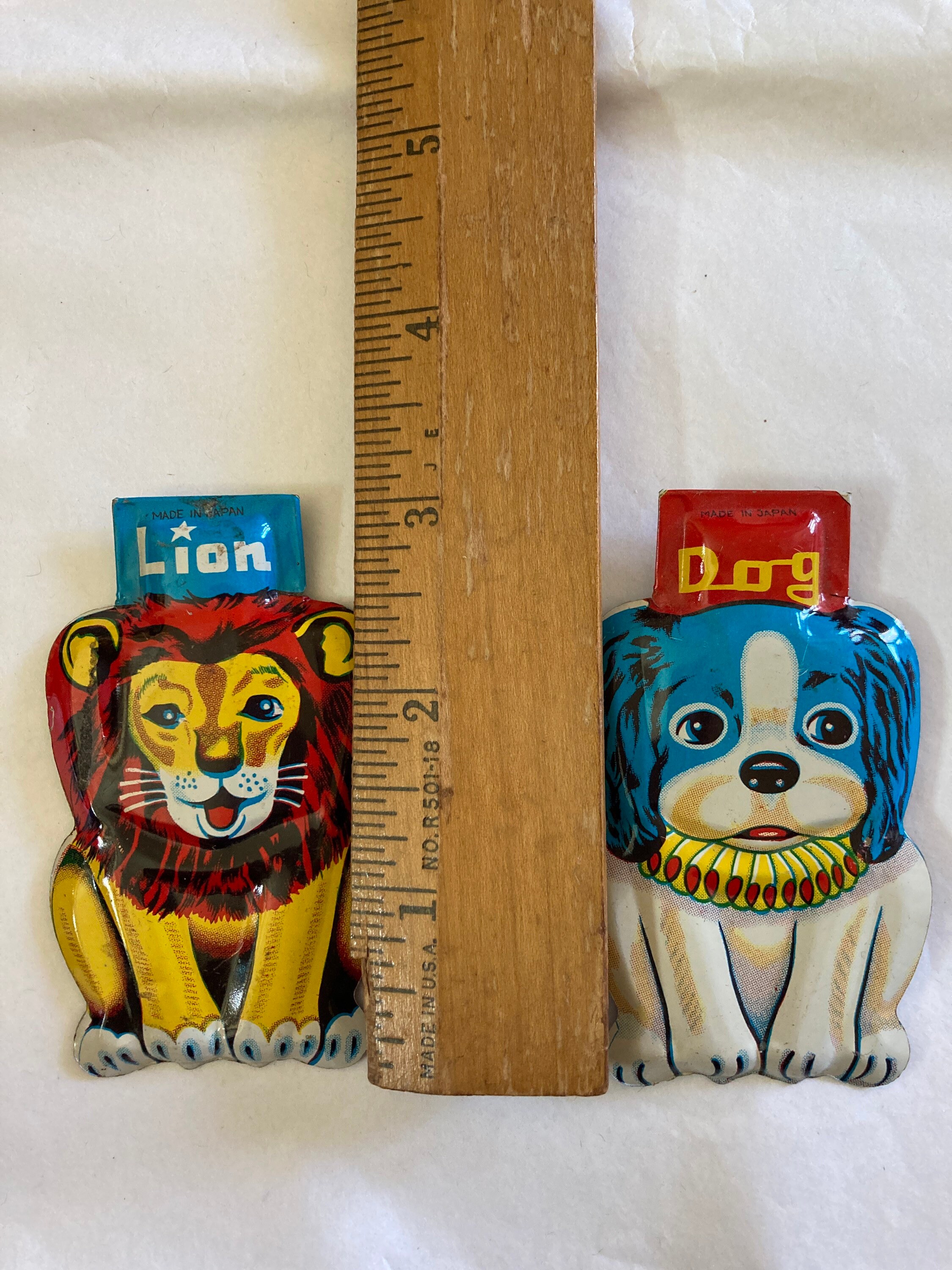 Vintage Tin Clickers With Great Graphics Lion, Dog and Cowgirl - Etsy